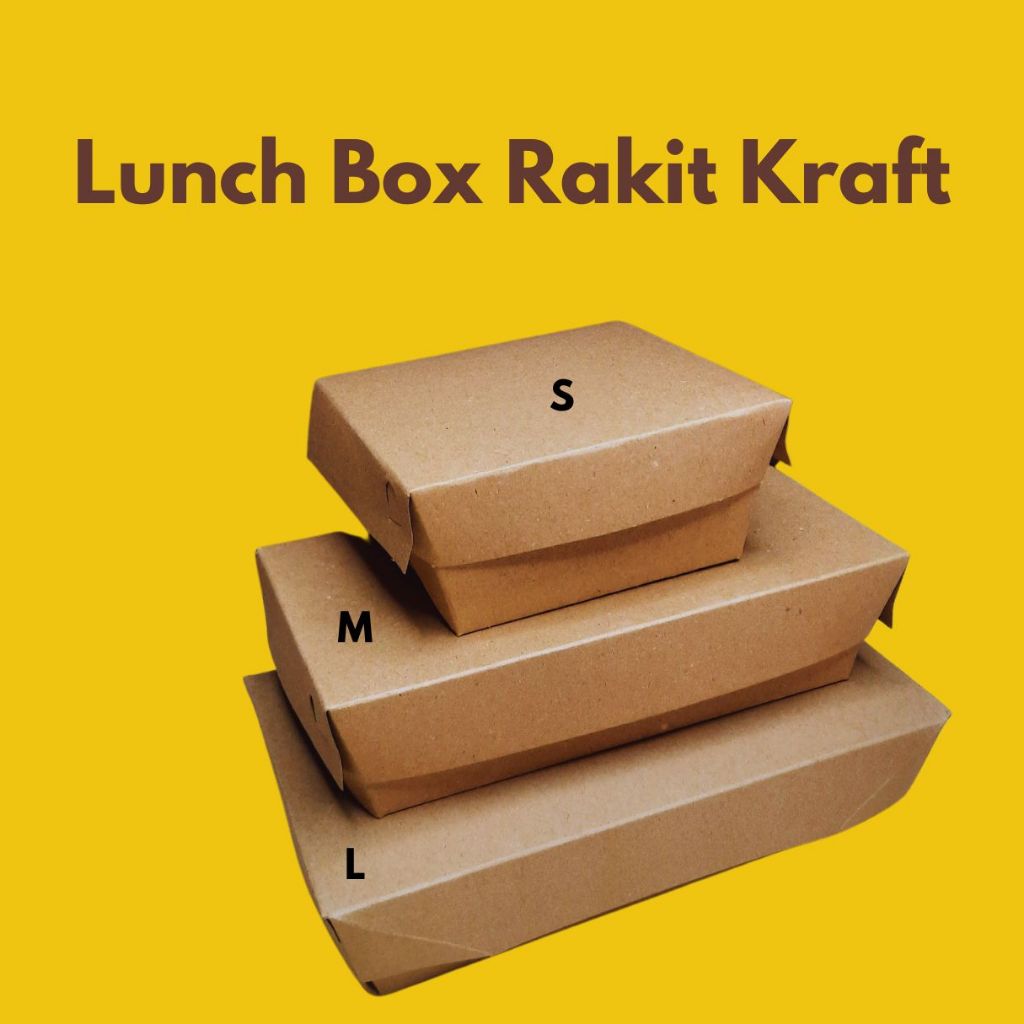 Jual Paper lunch box kraft rakit / Bentuk lembaran | Shopee Indonesia