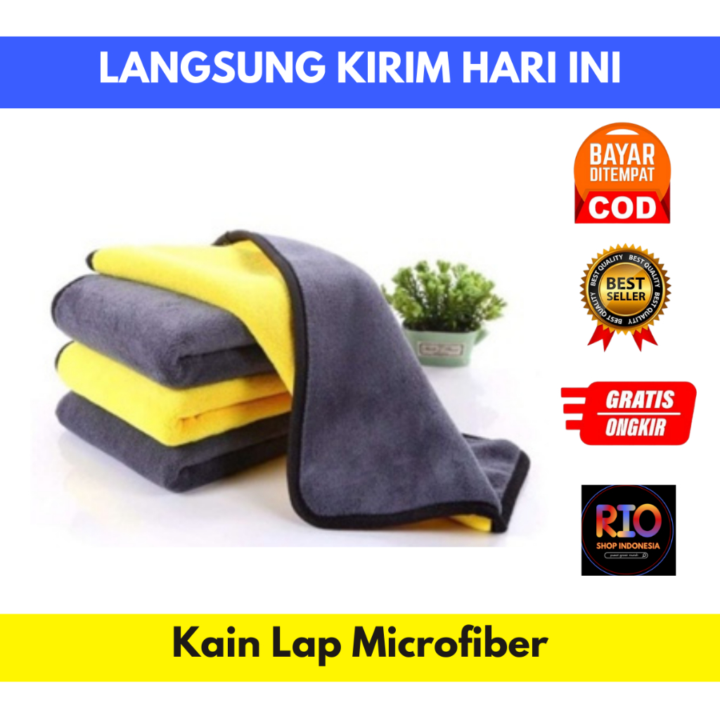 Jual Kain Lap Microfiber Serbaguna Premium 30x30 2 sisi Halus | Shopee ...