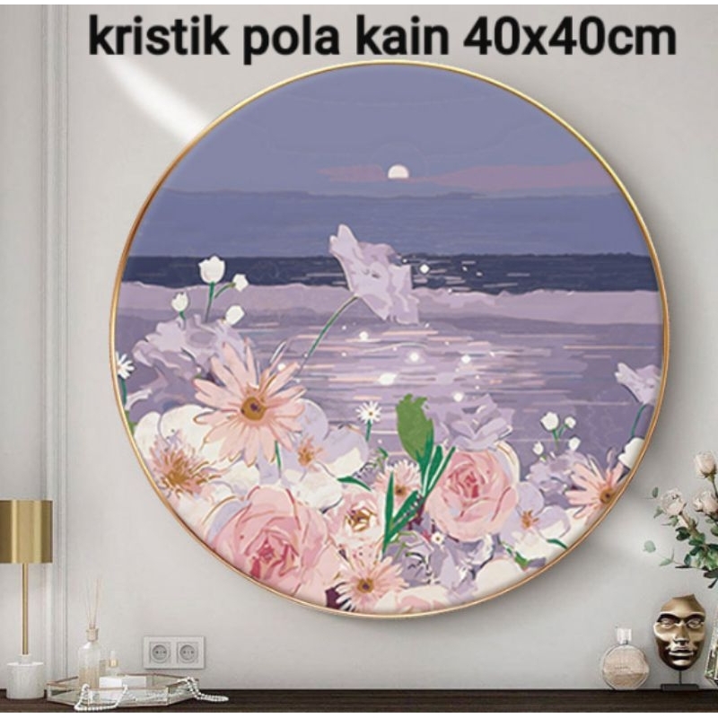 Jual Paket kristik bunga mawar pola kain pink pastel roses cup full ...