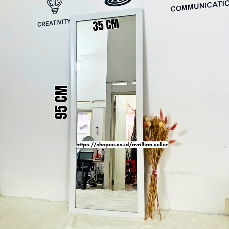 Jual Cermin Kaca Tempel Gantung Dinding Aesthetic 35 X 95 cm Kamar ...