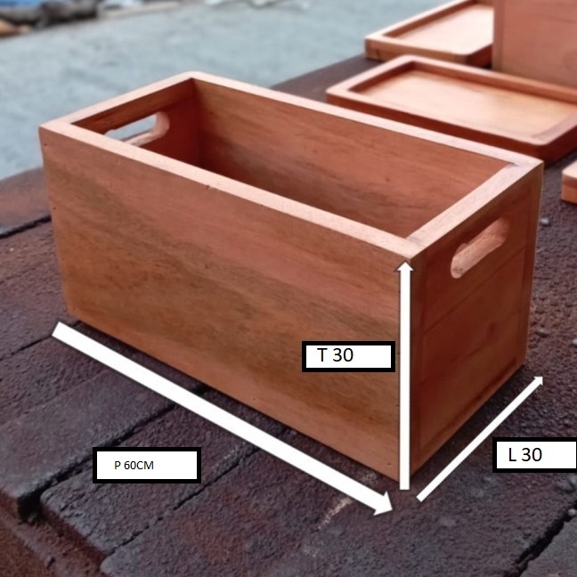 Jual Wooden Crate Kotak Kayu Box Tempat Penyimpanan Serbaguna BESAR ...