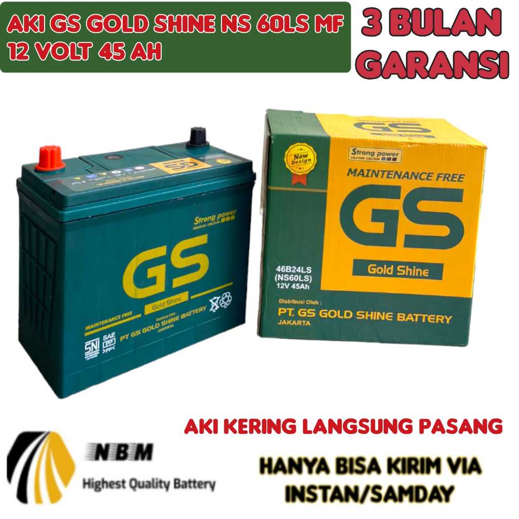 Jual Aki Mobil New Yaris/Sienta/Vios/CRV /Corolla GS Gold shine NS60LS MF 45 Ah | Shopee Indonesia