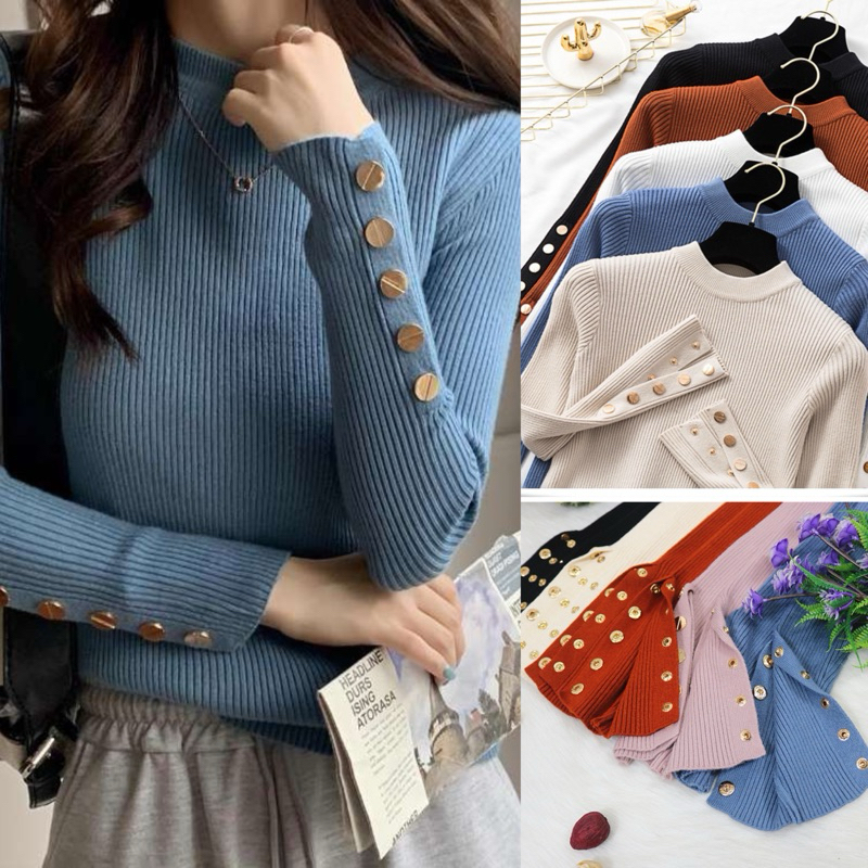 Jual Gloryshop88 button knit baju rajut premium / inner inara / atasan ...