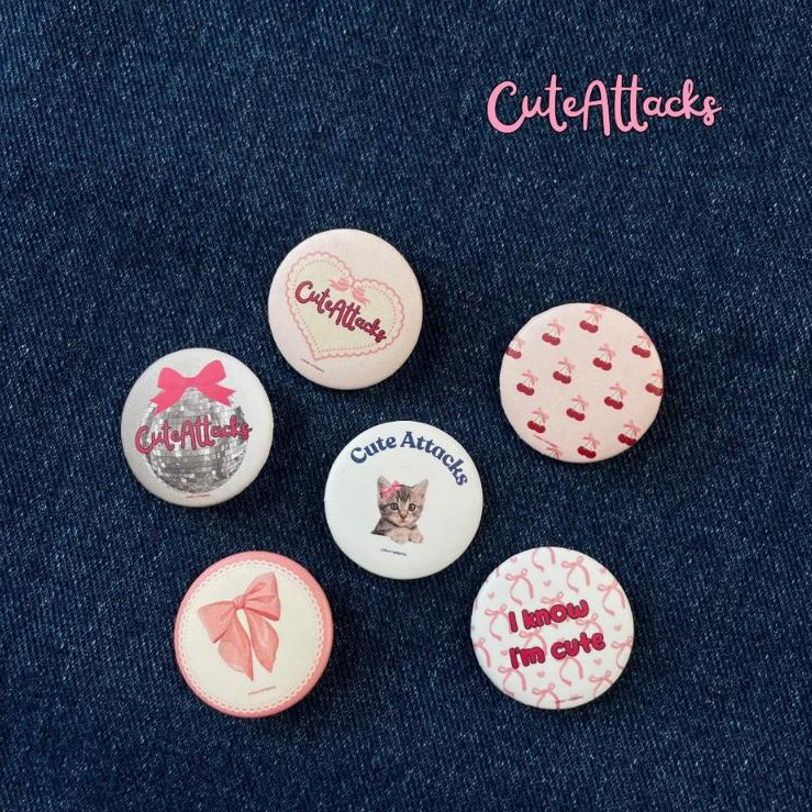 Jual (companion) pin badge cute attacks edition - 1 SET ISI 6 PCS ...