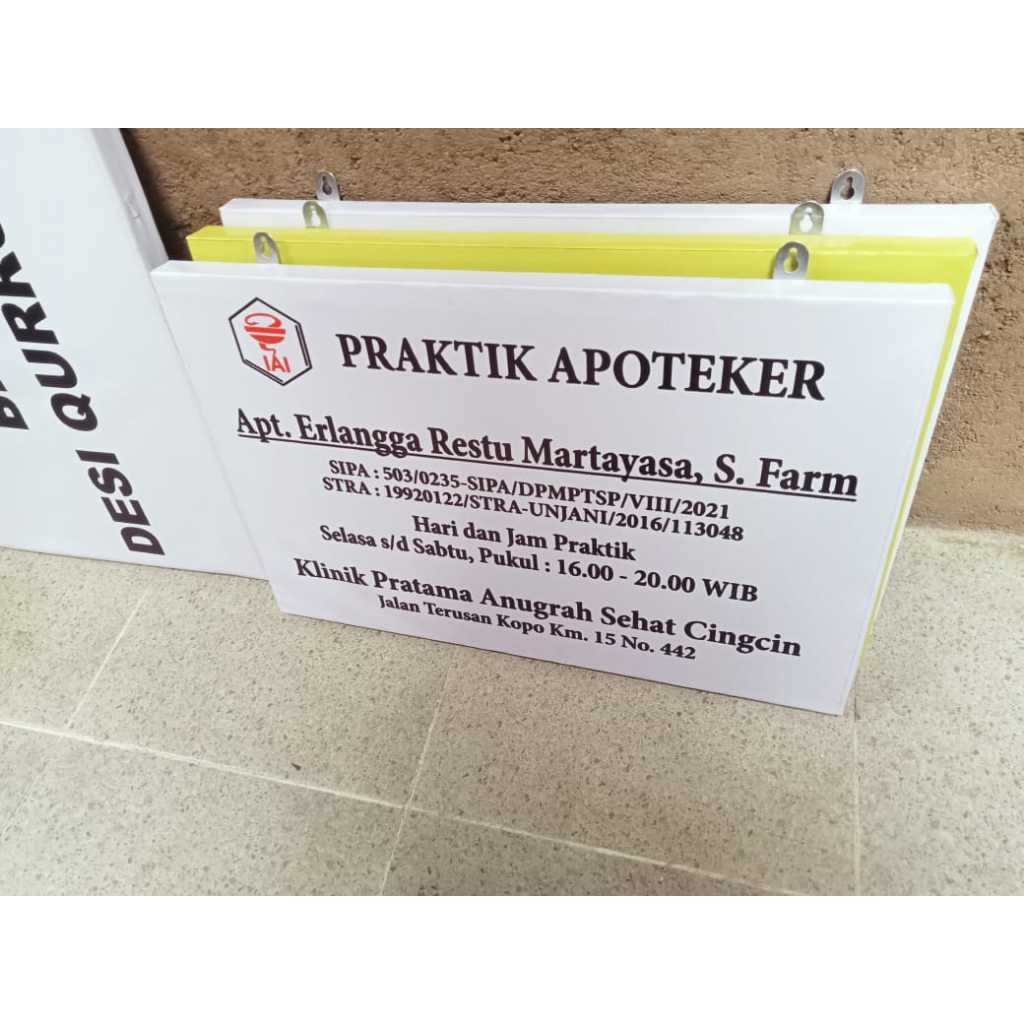 Jual Papan Nama Rangka kayu Plang Signage Banner Praktek Bidan / Dokter ...