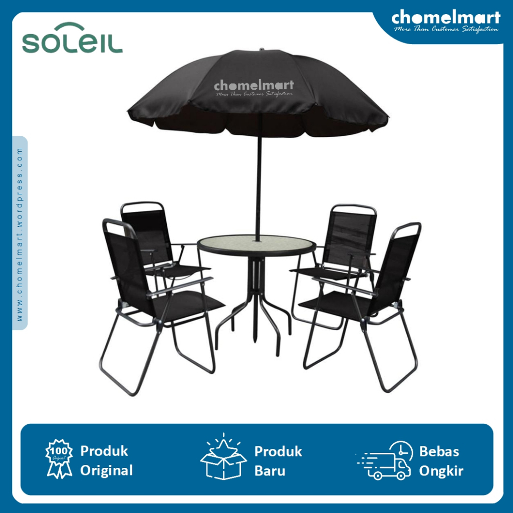 Jual Soleil Set Kursi Teras Textiline Dengan Payung – Hitam 10484829 | Shopee Indonesia