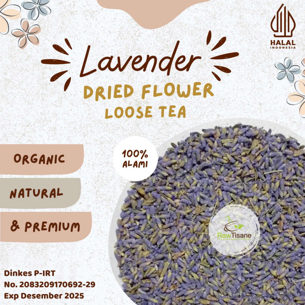 Jual RAW TISANE Lavender Flower Tea / Teh Bunga Lavender Isi 100 Gram ...