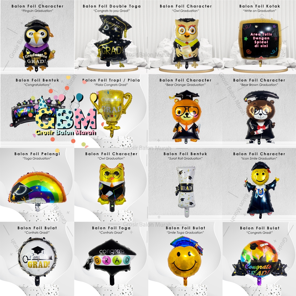 Jual Balon kelulusan wisuda / balon wisuda /balon graduation / balon ...