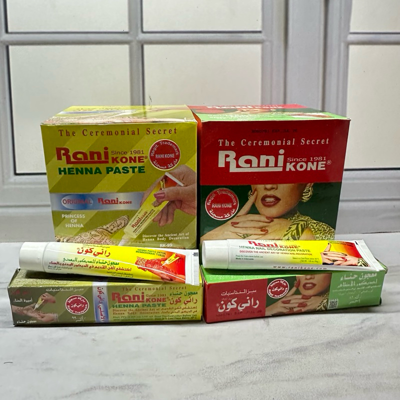 Jual (LUSINAN) 12Pcs Rani Kone Henna Paste 30Gr Reddish Kemerahan ...