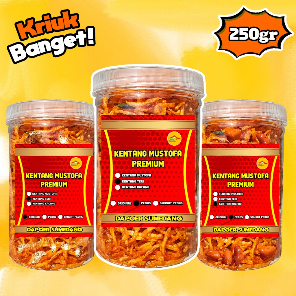 Jual KENTANG MUSTOFA PREMIUM 1000ml/KERING KENTANG MUSTOPA PEDAS BALADO ...