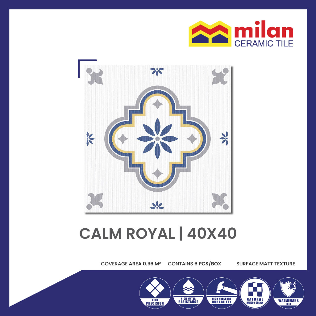 Jual Milan Tiles - MILAN Calm Royal 40x40 cm Keramik Motif Tegel ...
