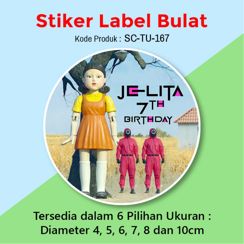 Jual STIKER ULTAH ANAK SQUID GAME STICKER ULANG TAHUN LABEL KOTAK NASI ...