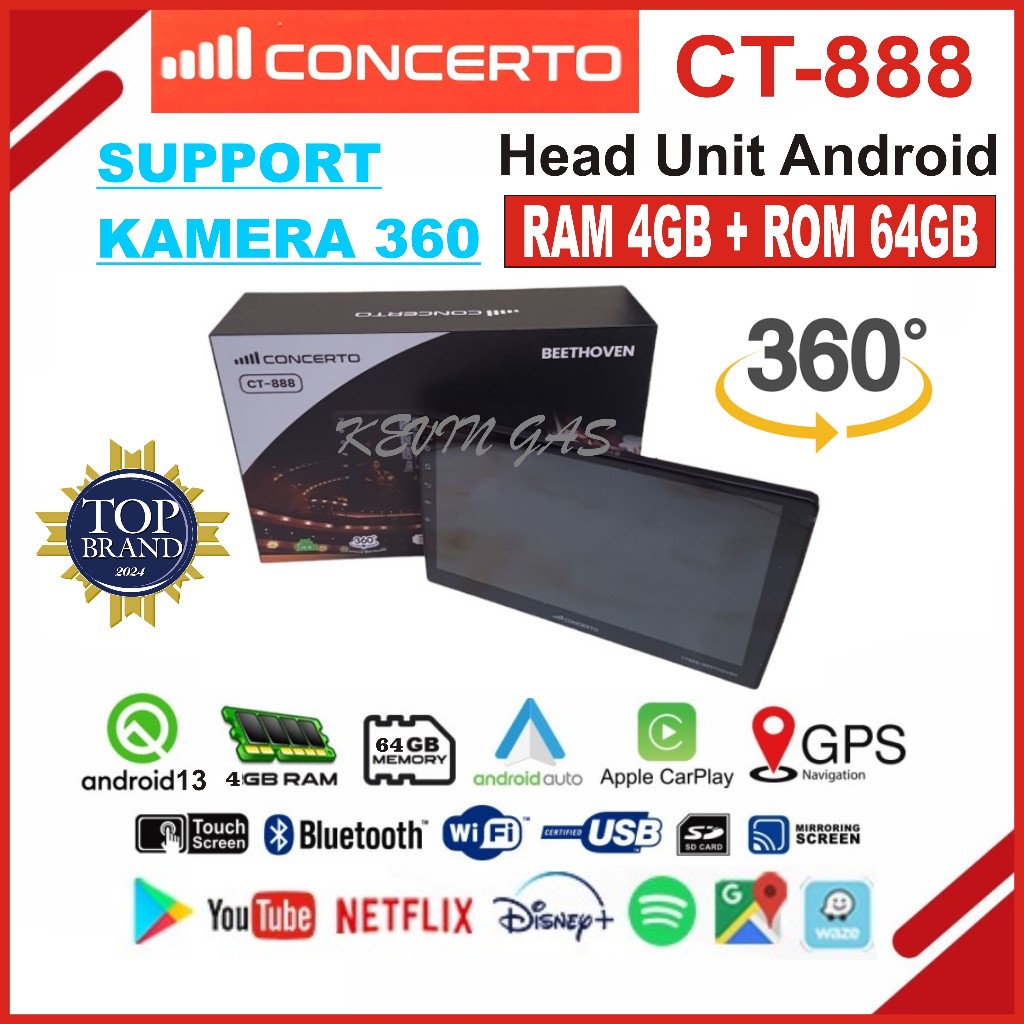 Jual Head unit android 9 inch concerto beethoven ct-888 ram 4+64 ...