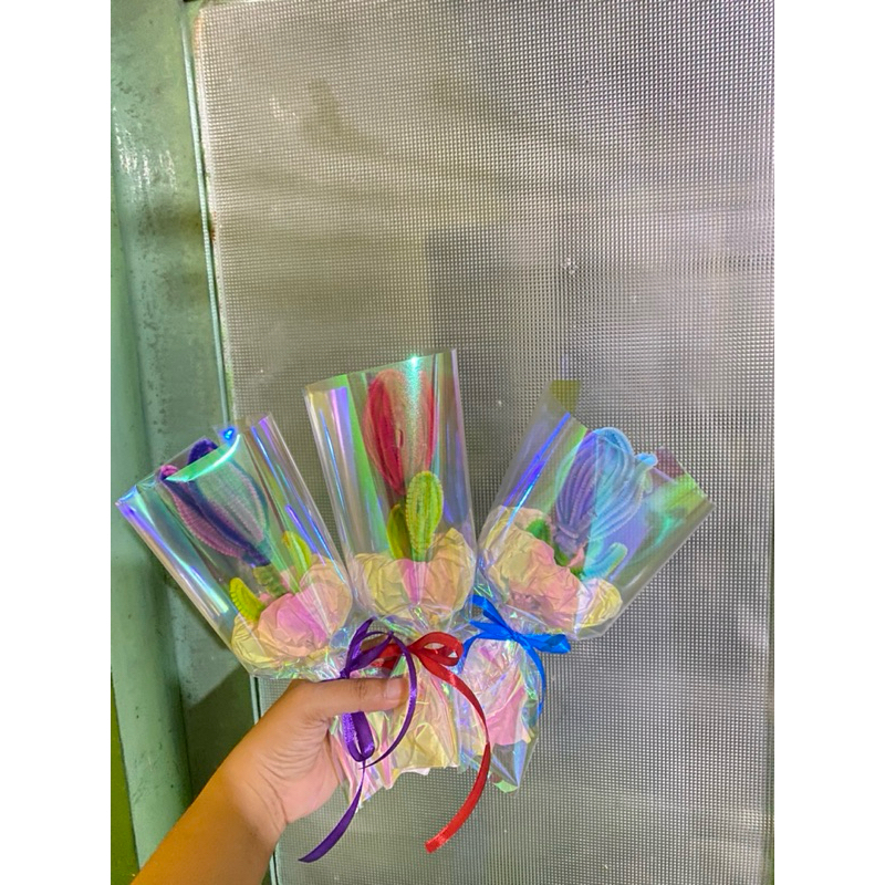 Jual Buket Bouquet bucket Kawat Bulu Tulip Pipe Cleaner Bunga Tulip ...