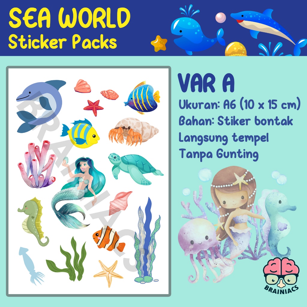 Jual ST-016, Sticker Stiker Sea World Ocean Laut | Shopee Indonesia