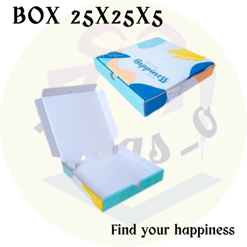 Jual box ukuran 25x25x5 cm, kardus kemasan/box motif/gift box/box pizza ...