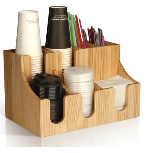 Jual WOODEN PAPER CUP HOLDER RACK | Rak Organizer Coffee Cup Complete ...