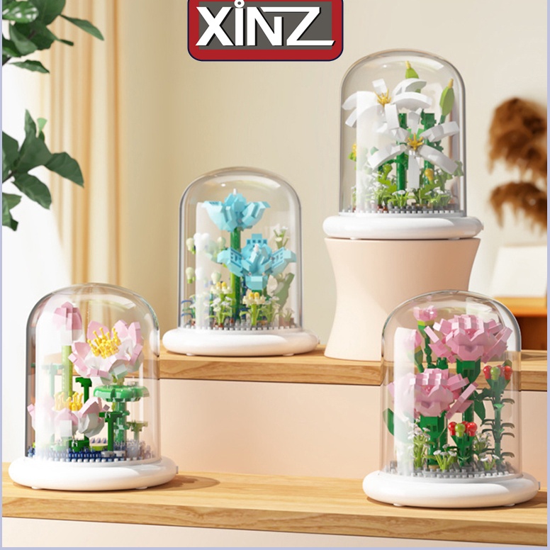 Jual XiNZ Plant Bricks Block Tanaman Susun Bata Mainan DIY Bunga Buket ...