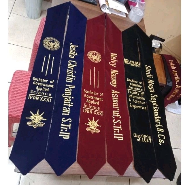 Jual Selempang Wisuda Custom/tambah logo/logo warna/custom tambah ...