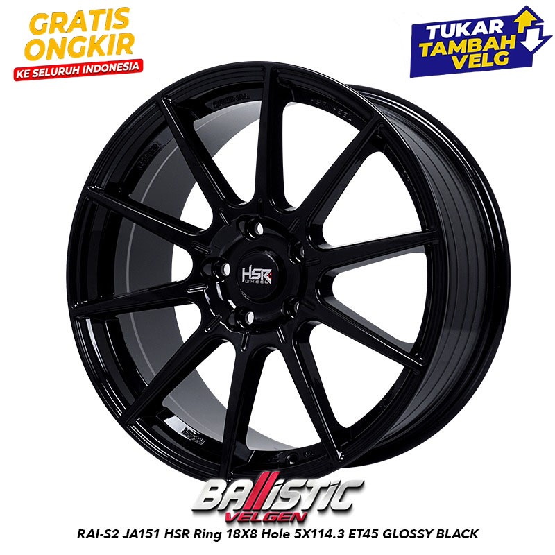 Jual Velg Mobil Model Jari-Jari Ring 18 Lubang Baut 5X114,3 Palek Original HSR Wheel Type Rai-S2 ...