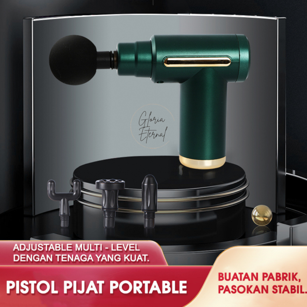 Jual [Gloria] Massage Gun 4 IN 1 Electric Portable USB Kabel Alat ...