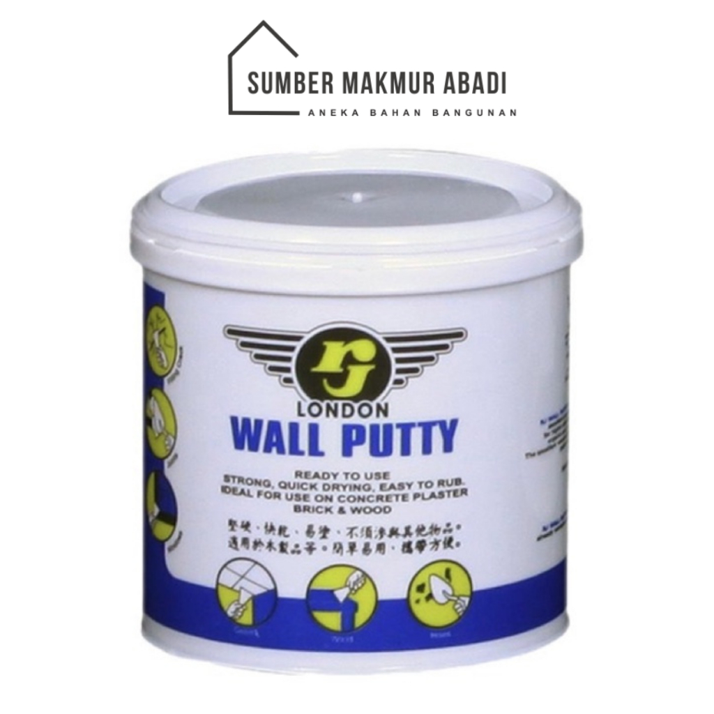 Jual RJ London wall putty 1kg 1000gr Dempul Tembok Plamir Tembok Dempul ...