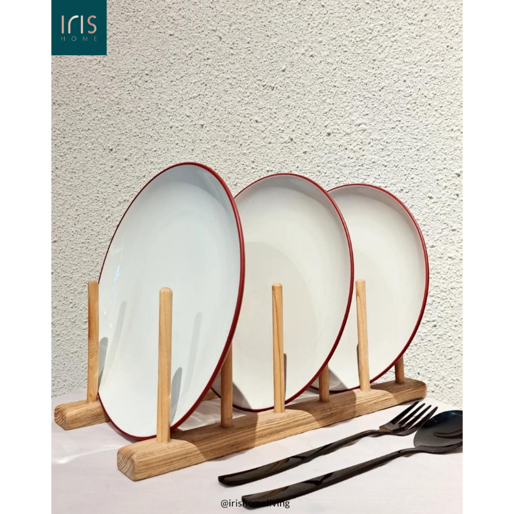 Jual (Lis Merah Salad Plate) Salad Plate Piring Makan/Piring Pasta ...