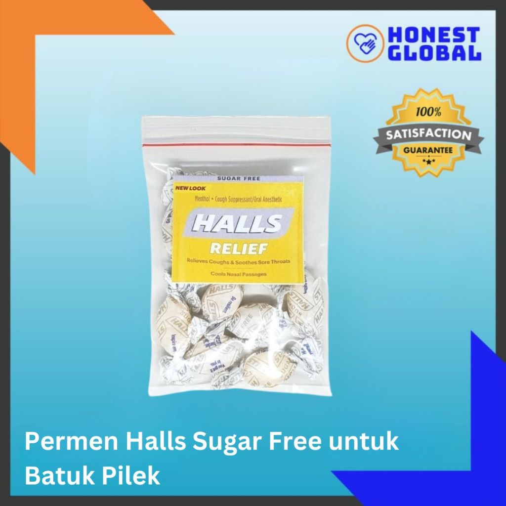 Jual Permen Halls Sugar Free untuk Batuk Pilek Sakit Tenggorokan isi 10 ...