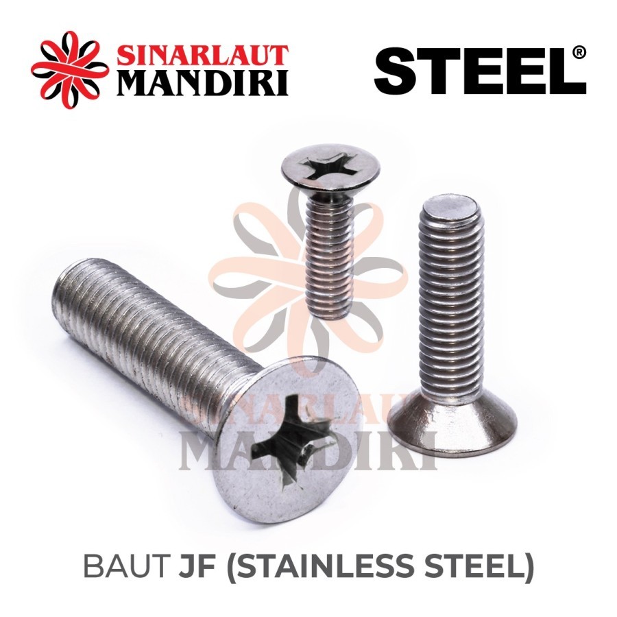 Jual Baut JF Stainless Steel / Machine Screw SS M 6 x 20 | Shopee Indonesia