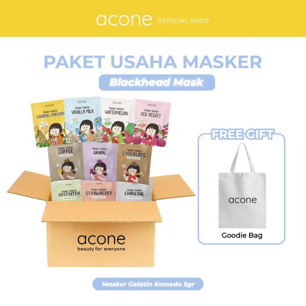 Jual ACONE - [CUAN 100 MASKER] Paket Usaha Masker Gelatin Blackhead ...