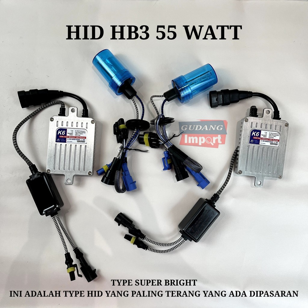 Jual LAMPU HID MOBIL 55 WATT H4 H11 H1 H16 H7 HB3 HB4 SUPER TERANG | Shopee Indonesia