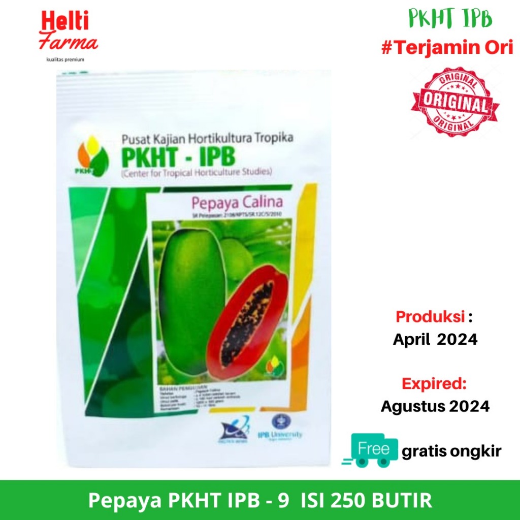 Jual Benih Pepaya California/Calina IPB 9 isi 250 biji inovasi PKHT IPB ...