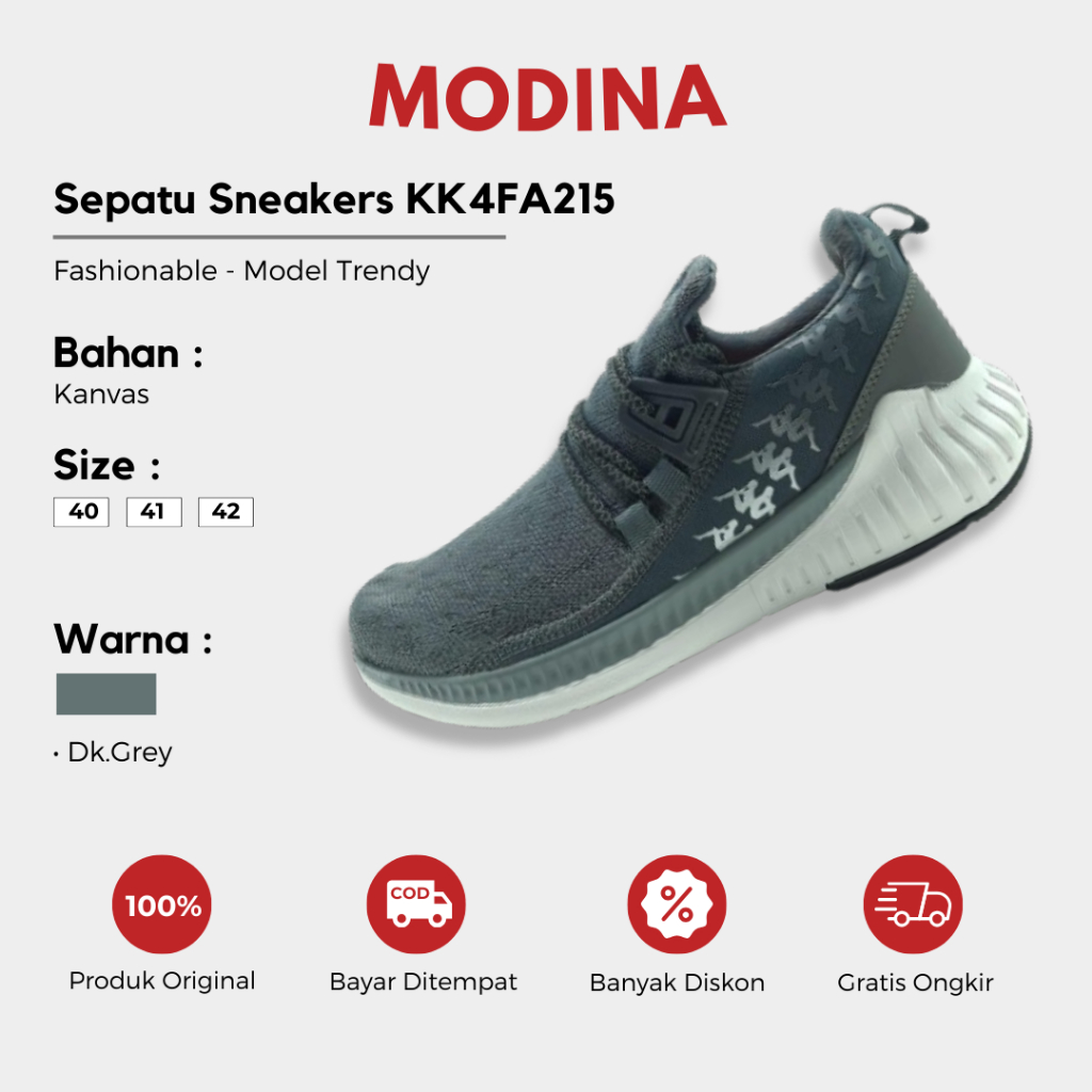 Jual Kappa - Sepatu Sneakers KK4FA215 | Sepatu Hitam Tali Keren ...