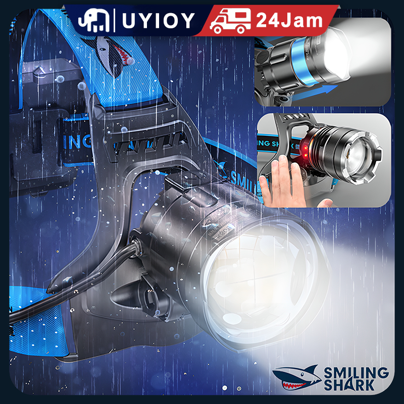 Jual Smiling Shark K225B Headlamp outdoor Senter kepala 300 watt super ...