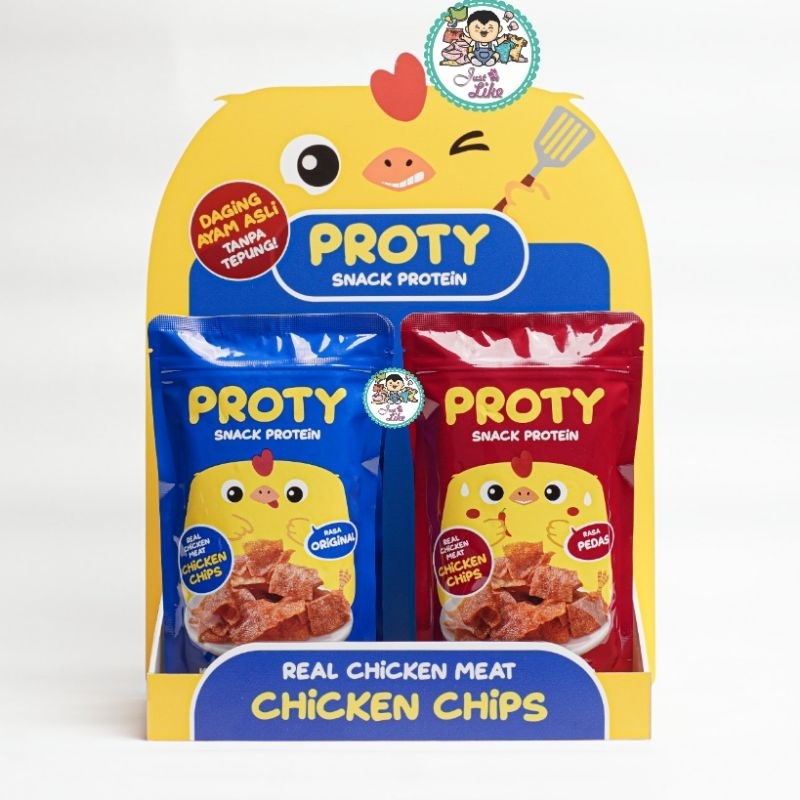 Jual PROTY Chicken Chips Original Pedas Snack Cemilan Ayam Protein Diet ...