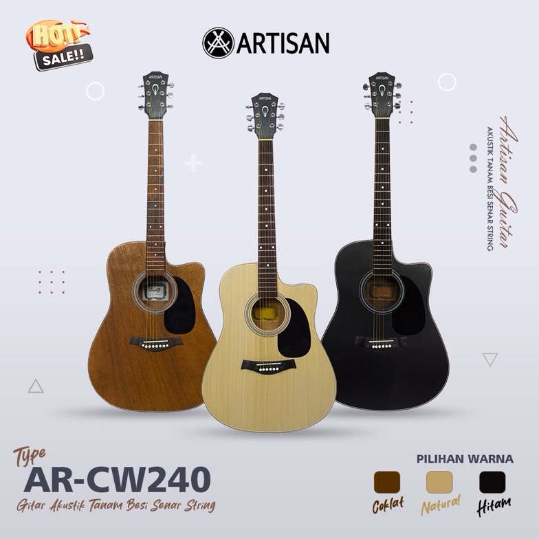 Jual ARTISAN Gitar Akustik Tanam Besi AR CW24 Senar String ART N3E7 | Shopee Indonesia