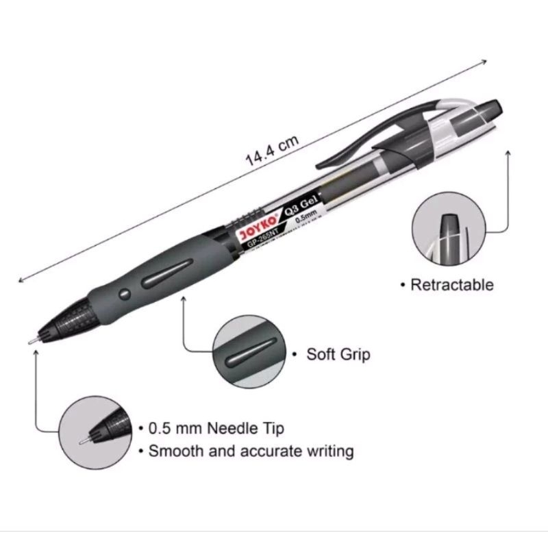 Jual pulpen pena gel Q3 Gp-265 NT joyko per pcs | Shopee Indonesia