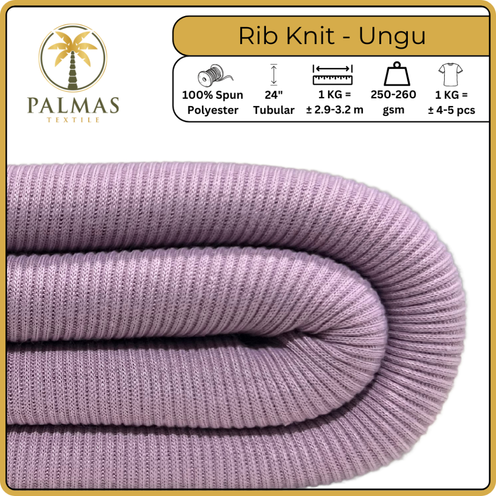 Jual Kain Rib Knit - Ungu (Bahan Kaos) | Shopee Indonesia