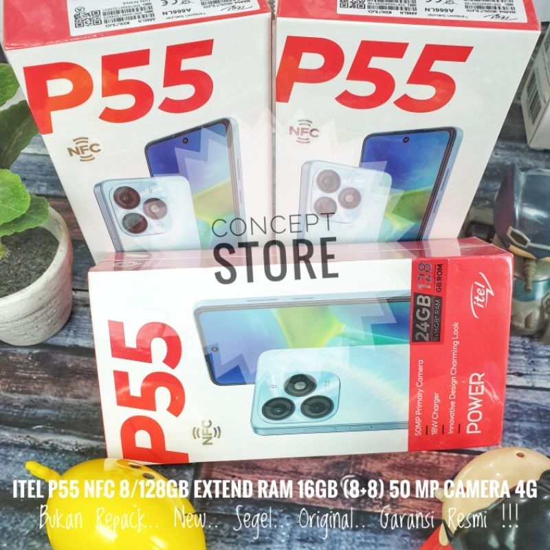 Jual Itel P55 NFC 8/128 GB Extend RAM 16GB (8+8) 50MP Camera 4G LTE.. Garansi Resmi.. New ...
