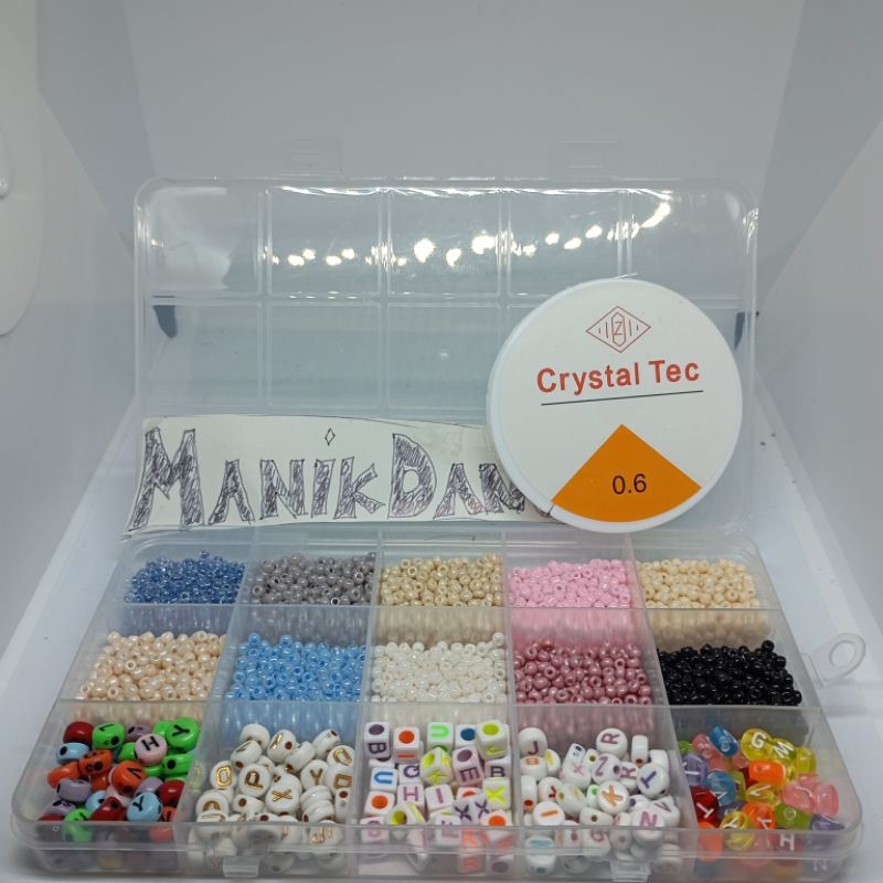 Jual Diy manik manik set aesthetic - 1 set Diy manik manik lengkap 1 set kotak mainan edukasi ...