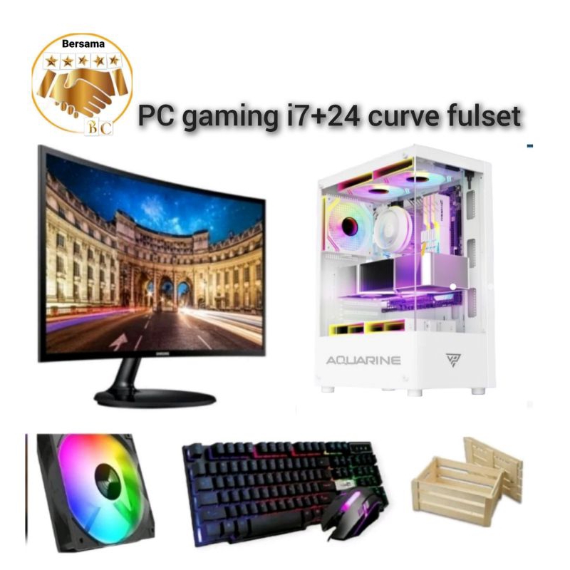 Jual PC Gaming Editing core i7 Ram 16 gb Ssd 240 gb monitor 24 in full set | Shopee Indonesia