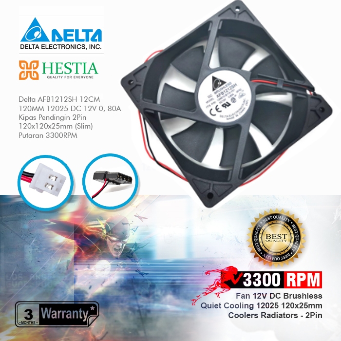 Jual DELTA AFB1212SH 12cm x 2.5 cm Fan Cooling CPU Casing PC Game / PC ...
