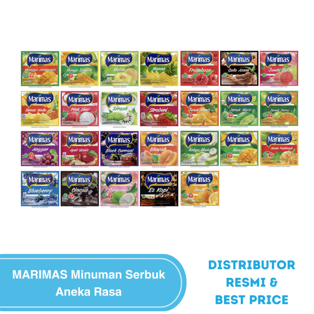 Jual MARIMAS Minuman Serbuk Instan Powder Bubuk Rasa Buah Sachet All ...
