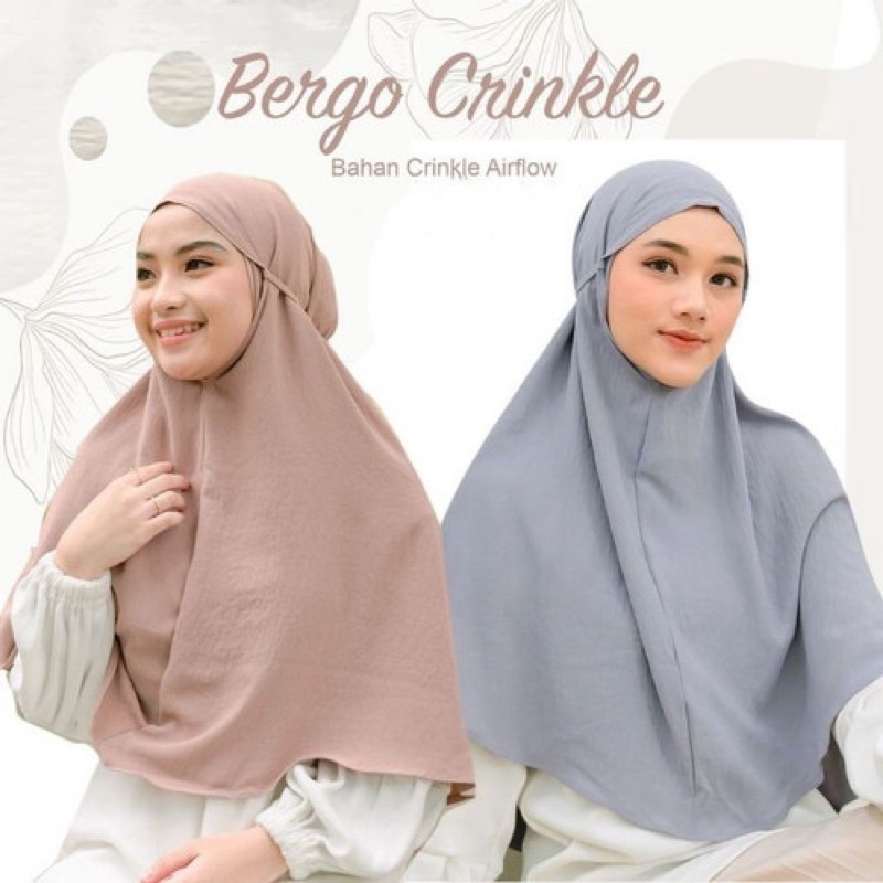 Jual Krudung Bergo Crinkel Airflow/Hijab Crinkle Adem size L | Shopee Indonesia