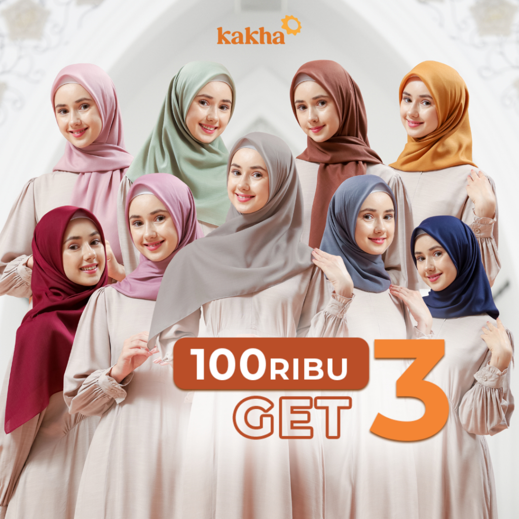 Jual KAKHA - Beli 3/100 Ribu - Jilbab segi empat 30 warna polos / hijab voal / hijab voal ...