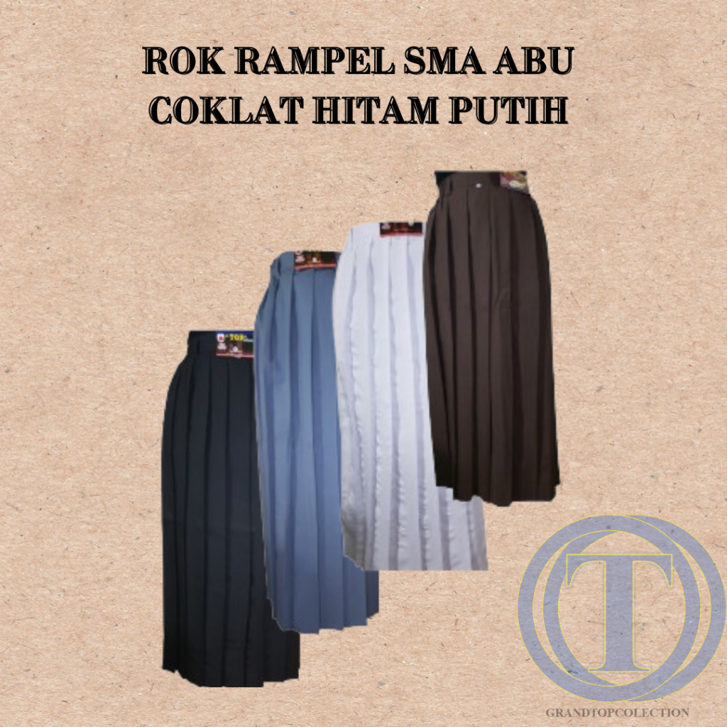 Jual ROK SMA RAMPEL ABU/HITAM/PUTIH/COKLAT NAGATEX | Shopee Indonesia