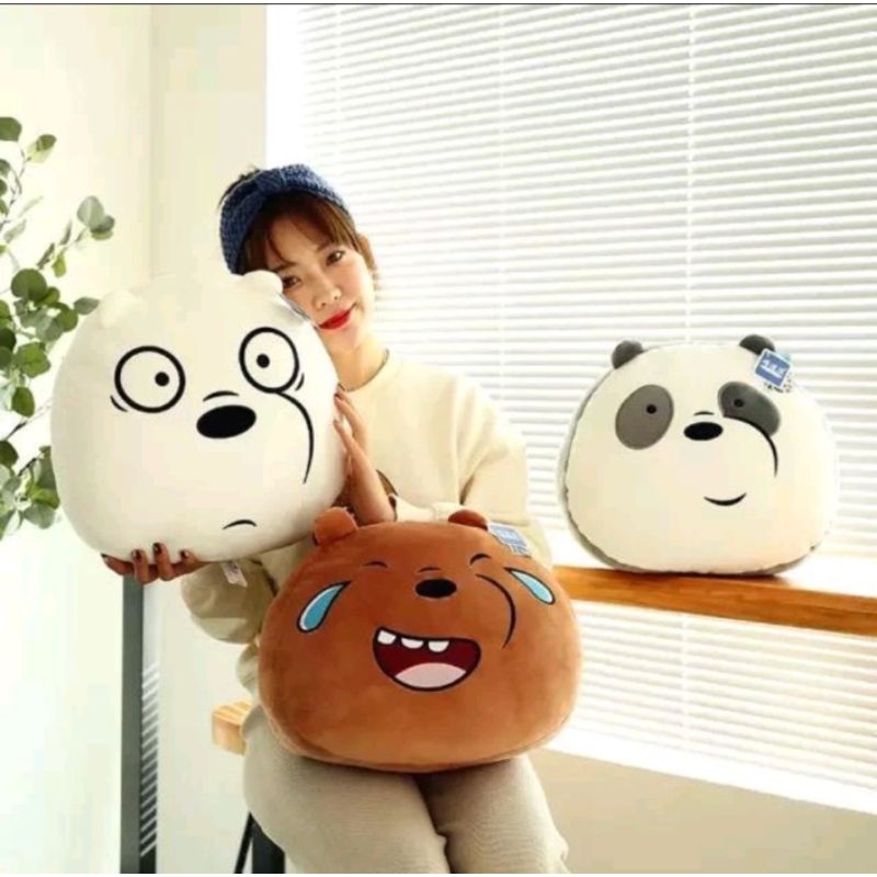 Jual Boneka Bantal Kepala We Bare Bears Panda miniso Ukuran 40cm ...