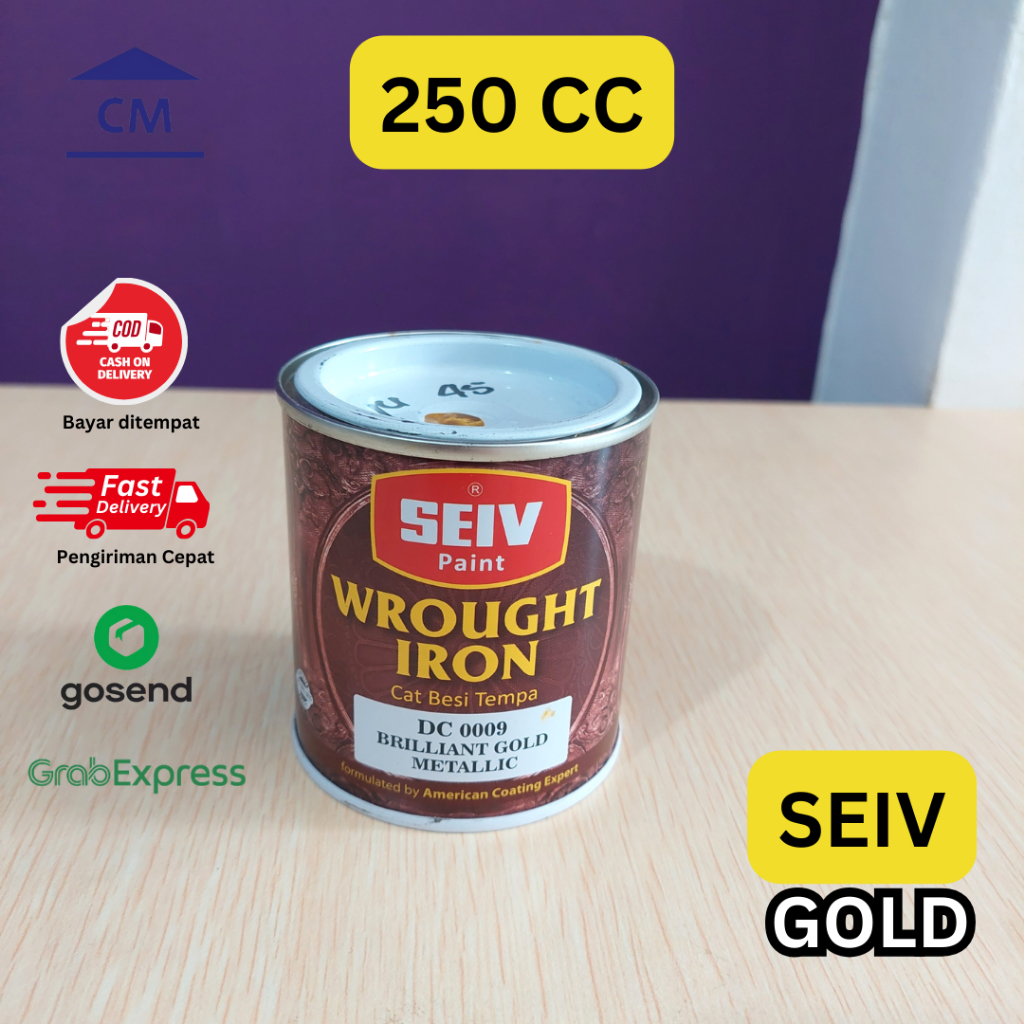 Jual SEIV Cat Emas - 250 CC ( Cat untuk Besi Tempa ) | Shopee Indonesia