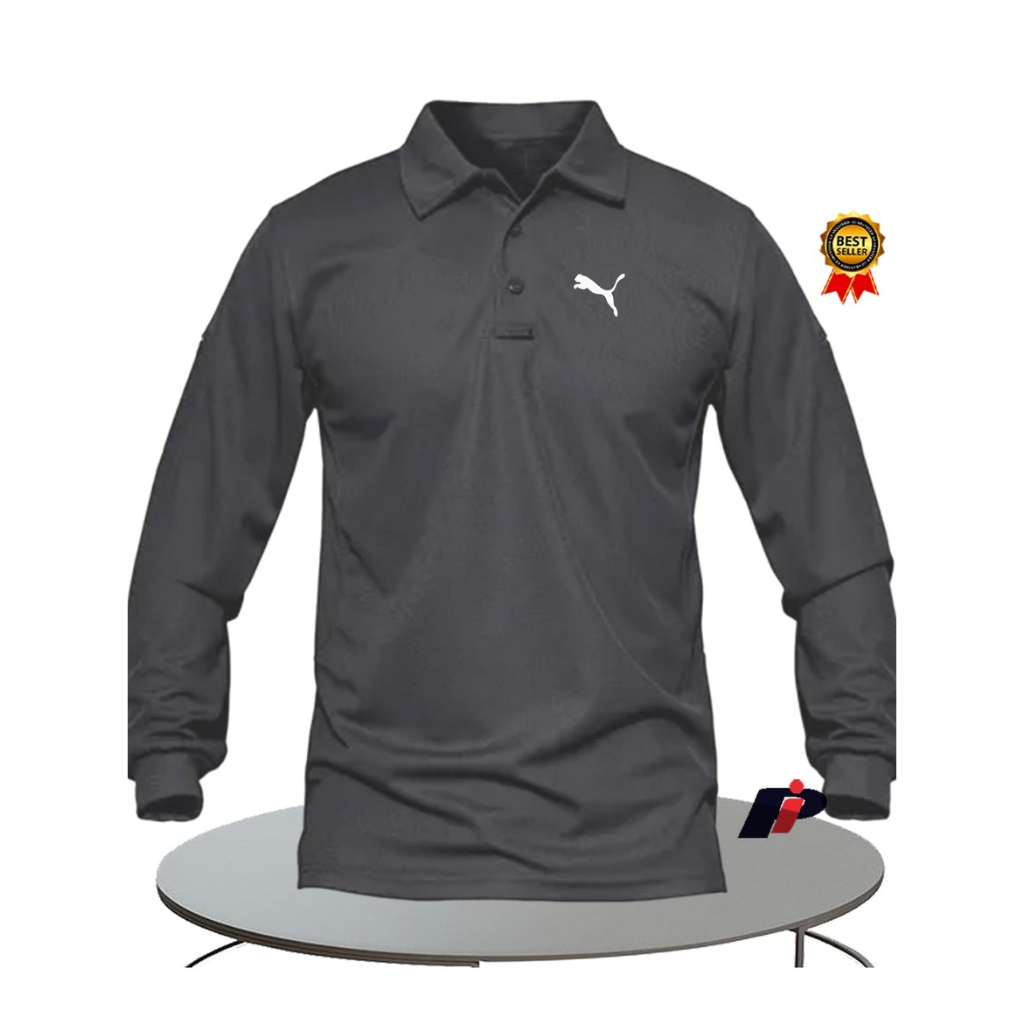 Jual KAOS BAJU POLO LENGAN PANJANG PUMA PUTIH PRIA WANITA KAOS KERAH ...