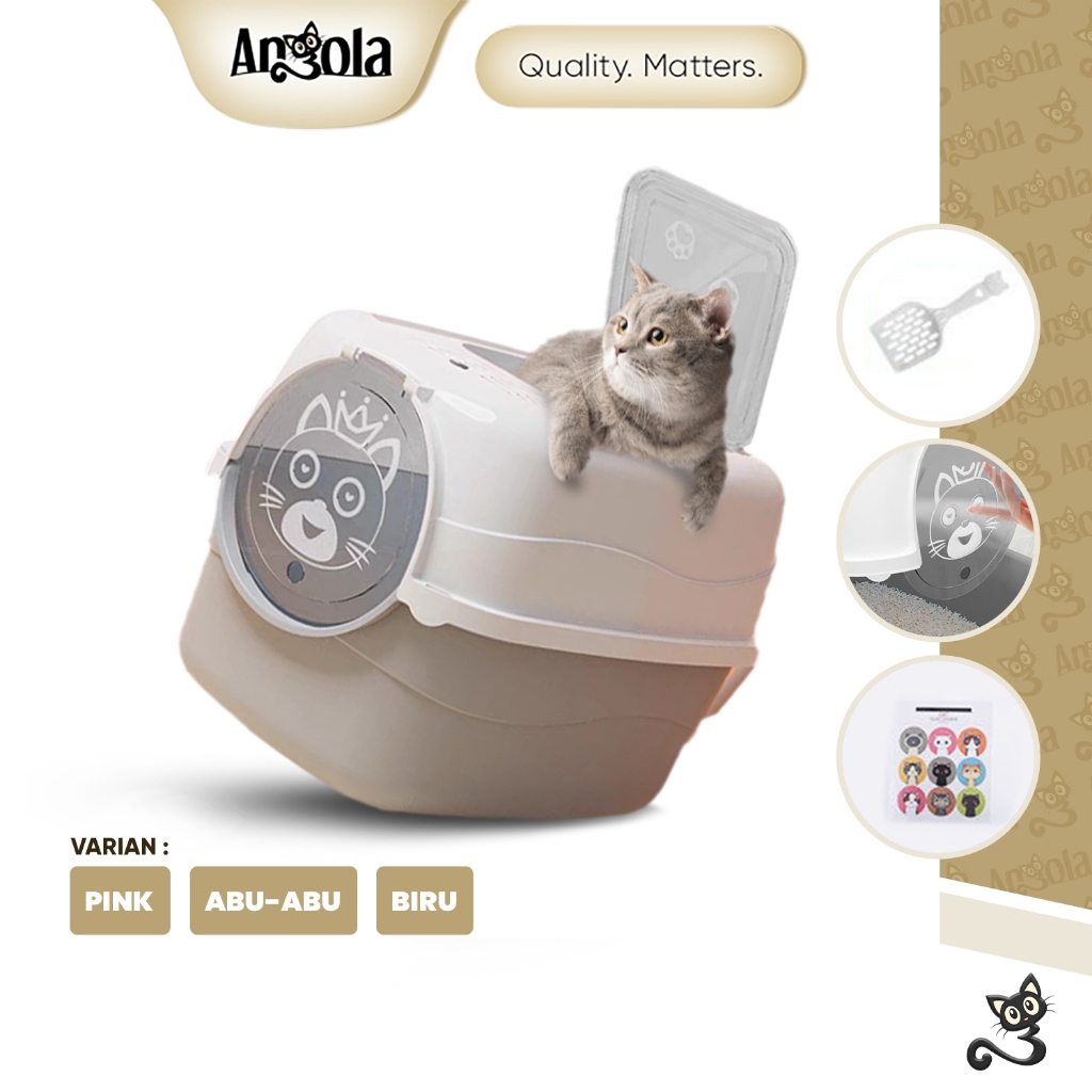 Jual ANGOLA Pet Litter Box Kucing Tertutup Super Besar M62 / Tempat Pup ...
